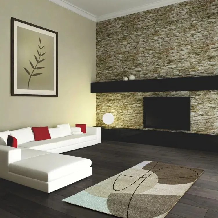 Spoltex, Kusový koberec Achat 550 Dark beige, 160x230, hnědá, obývací pokoj