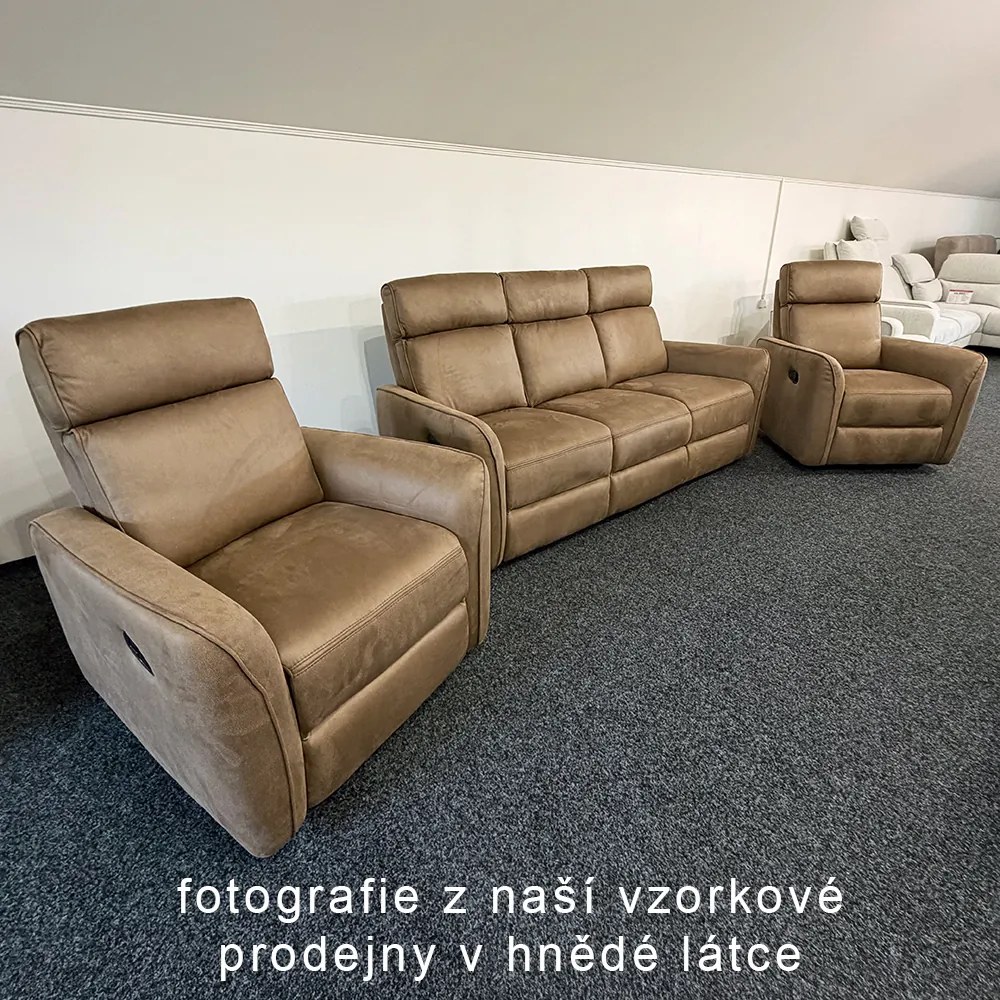Sedací sestava BRAVEN 3+1+1 s FUNKCÍ RELAX | tmavě šedá látka | EXTRA POHODLNÉ