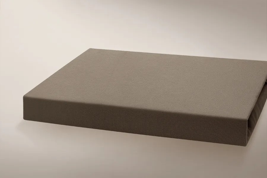 Kneer Prostěradlo Fein Jersey Toffee, 90-100x190-200 cm