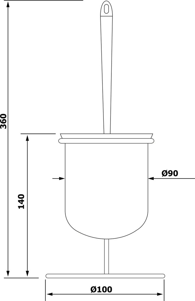 Aqualine Aqualine, SIMPLE LINE WC štětka, chrom, GA1304