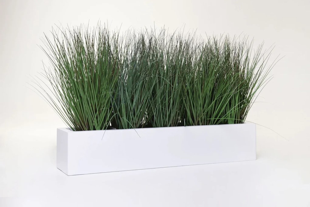 Balkonový truhlík FLOBO, sklolaminát, šířka 80 cm, bílý mat