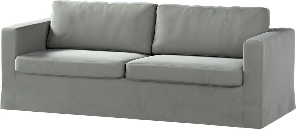 Potah na pohovku IKEA Karlstad 3-místná, nerozkládací, dlouhý barva šedá látka lesklé, sametová