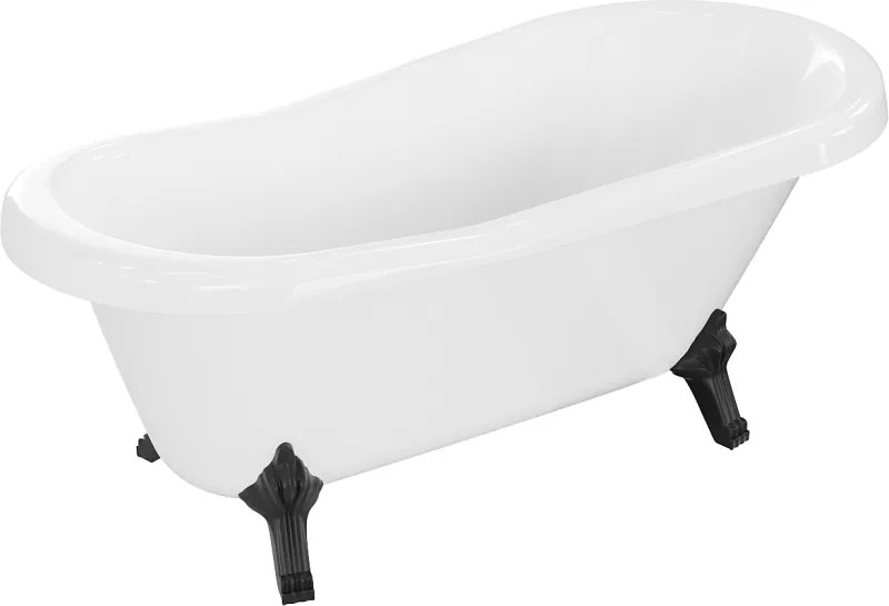 Mexen Retro volně stojící vana 150 x 73 cm, bílá, nohy černé - 53251507300-70