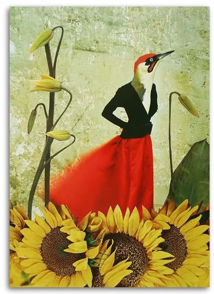 Gario Obraz na plátně Pták v červené sukni - Lili Chartrand Rozměry: 40 x 60 cm