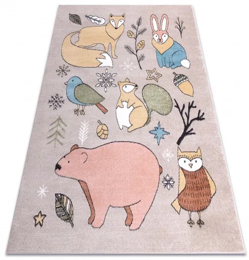 Dywany Łuszczów, Dětský kusový koberec Fun Forester beige, 160x220, vícebarevná, dětský pokoj