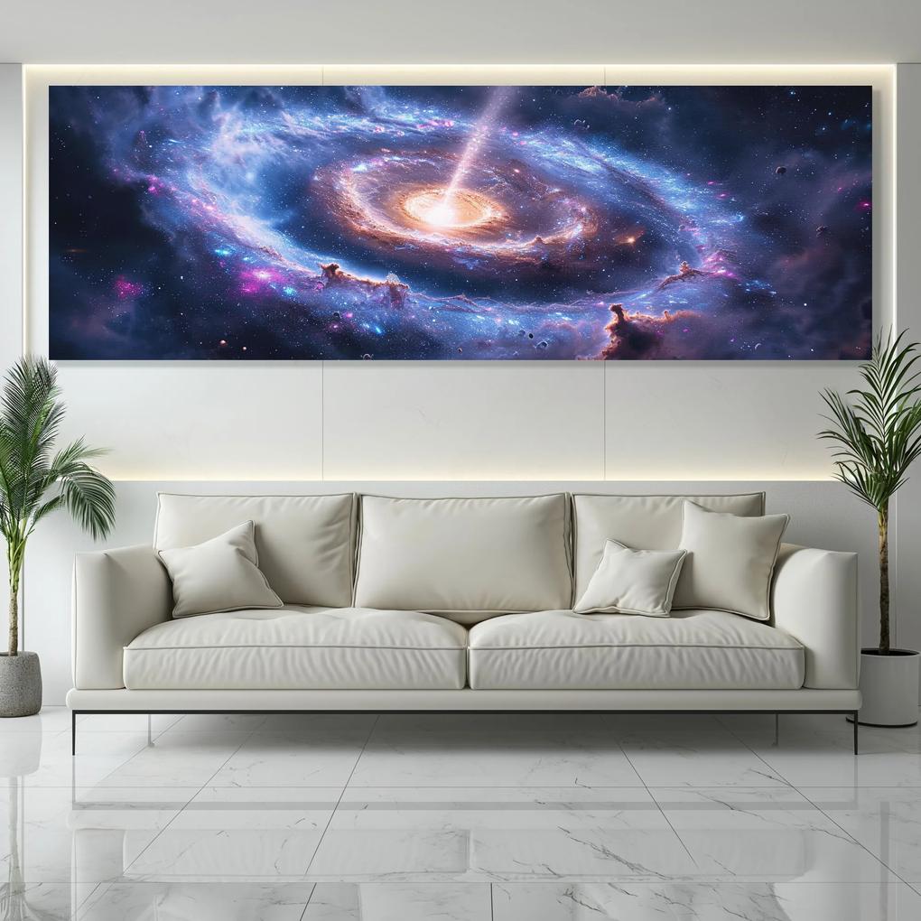 Obraz na plátně - Galaxie Quesor FeelHappy.cz Velikost obrazu: 180 x 60 cm