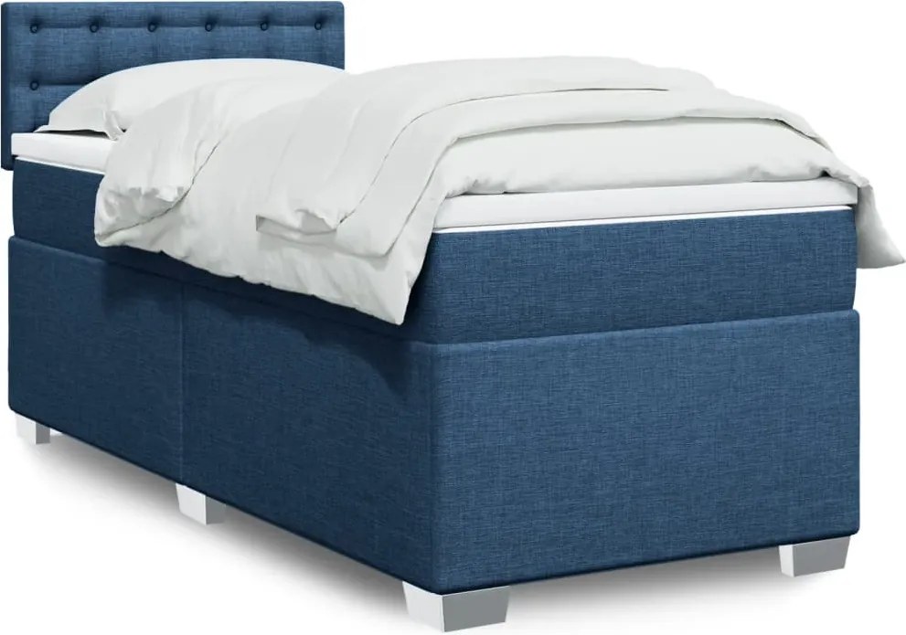 Box spring postel s matrací modrá 80x200 cm textil 3288035