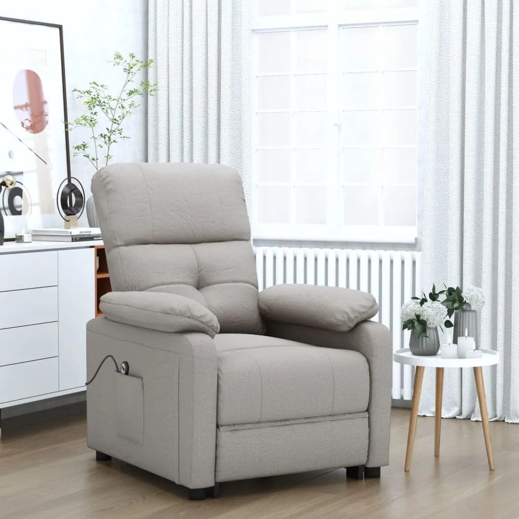 Elektrické polohovací křeslo taupe textil 3073810