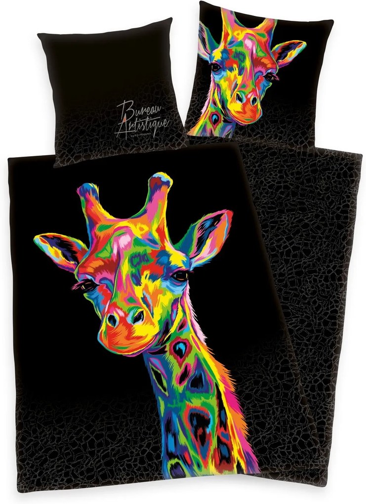 Herding Povlečení Giraffe Art - 140x200, 70x90 - 100% bavlněný satén