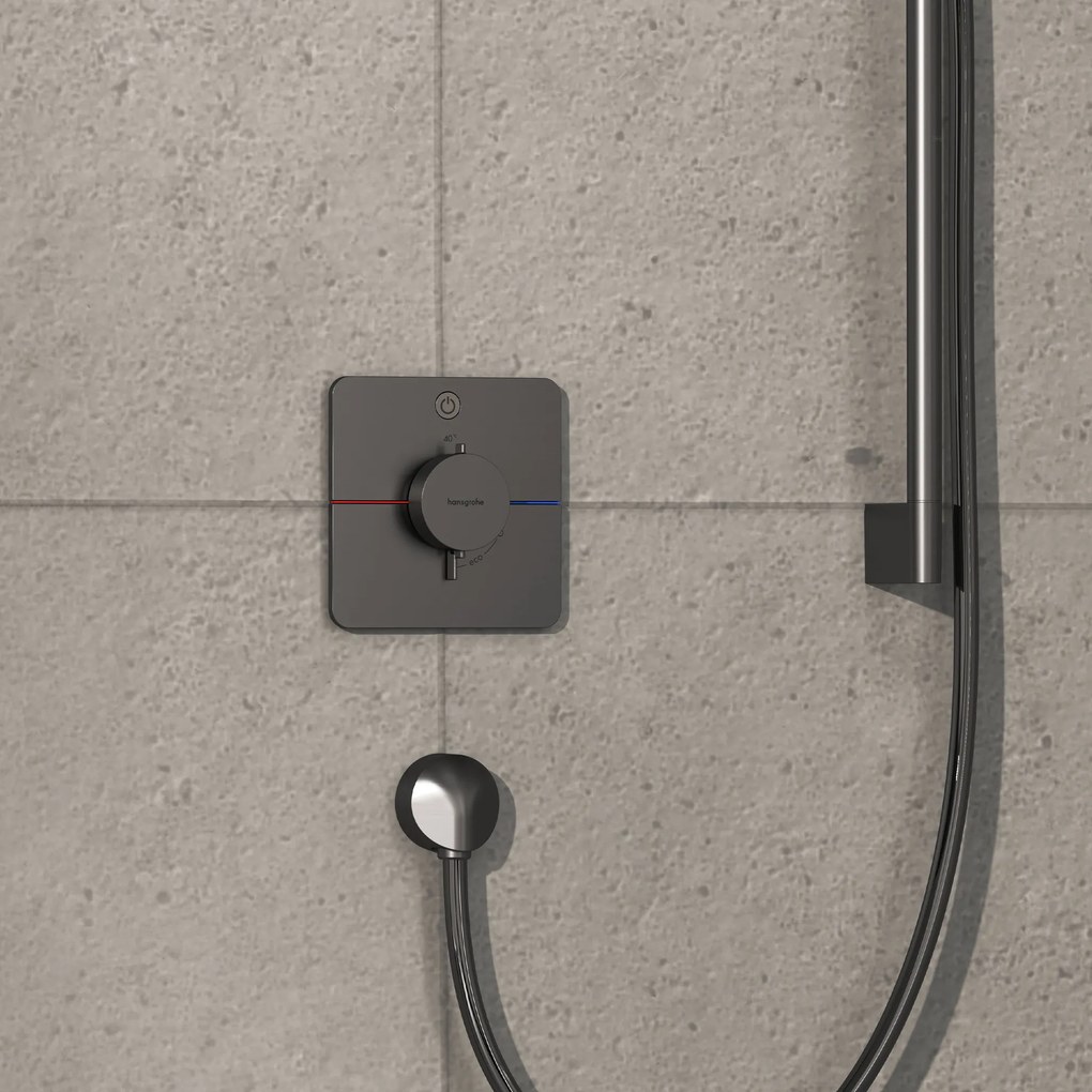 Hansgrohe ShowerSelect Comfort Q, termostat pod omítku pro 1 spotřebič, kartáčovaný černý chrom, HAN-15581340
