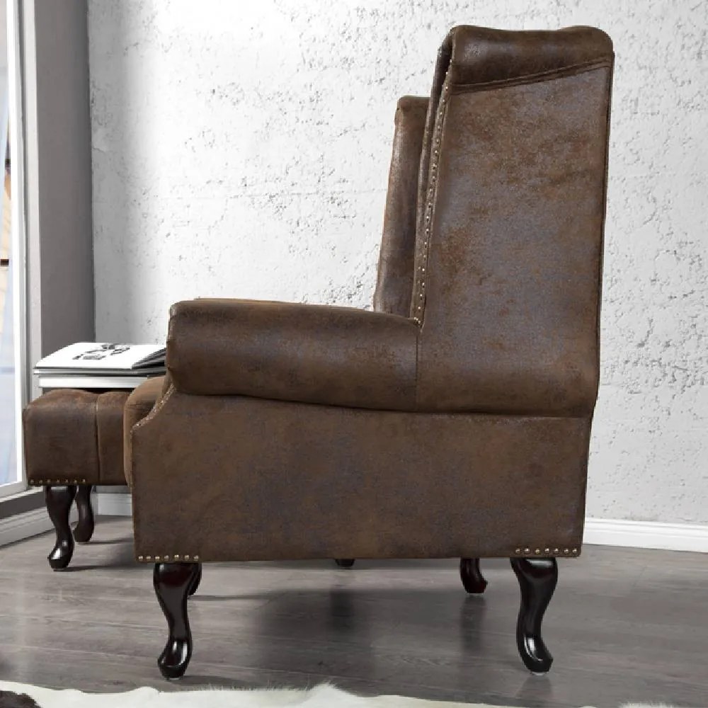 Massive home | Hnědý ušák Chesterfield mikrovlákno