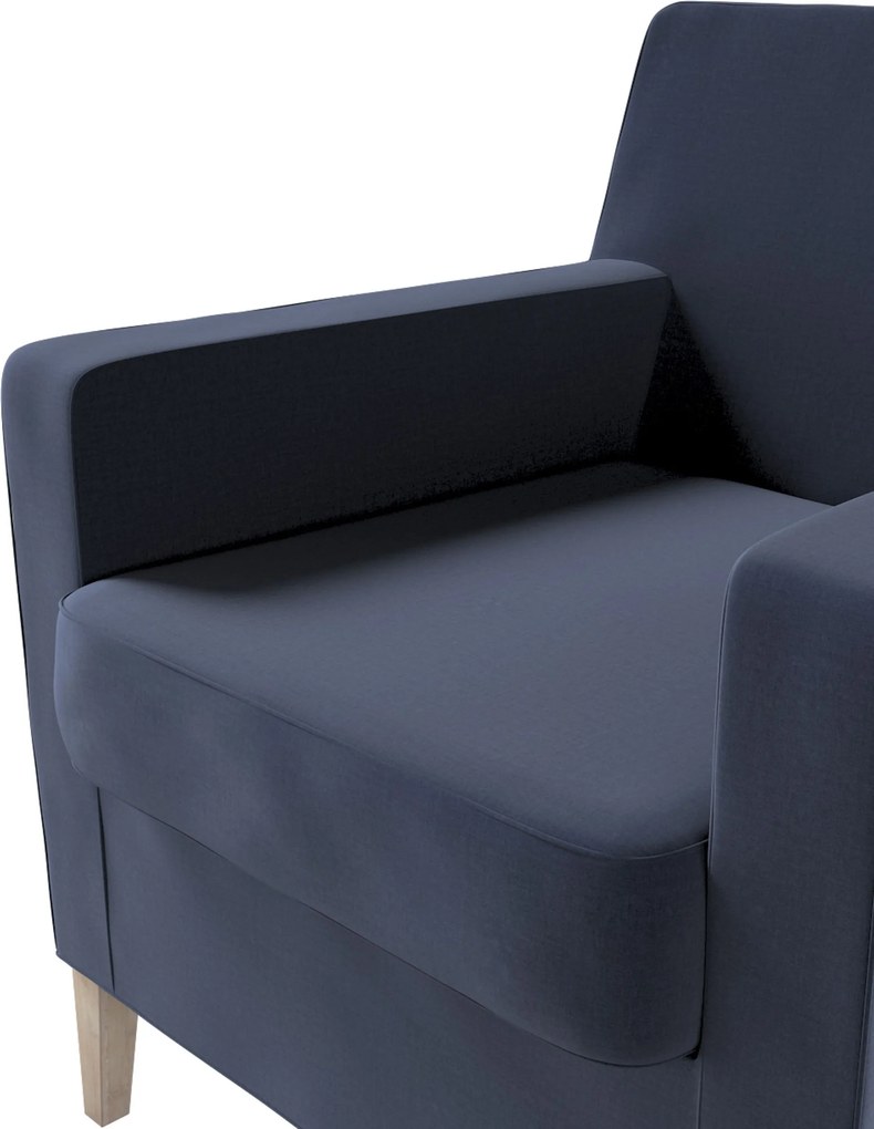 Potah na křeslo IKEA Karlstad barva tmavě modrá látka sametová