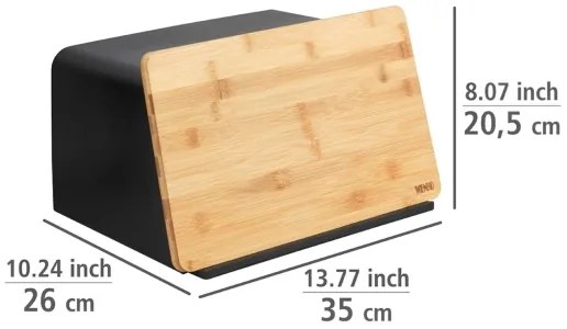 WENKO 54098100 - Chlebník KUBO 35x26,5 cm černá/hnědá