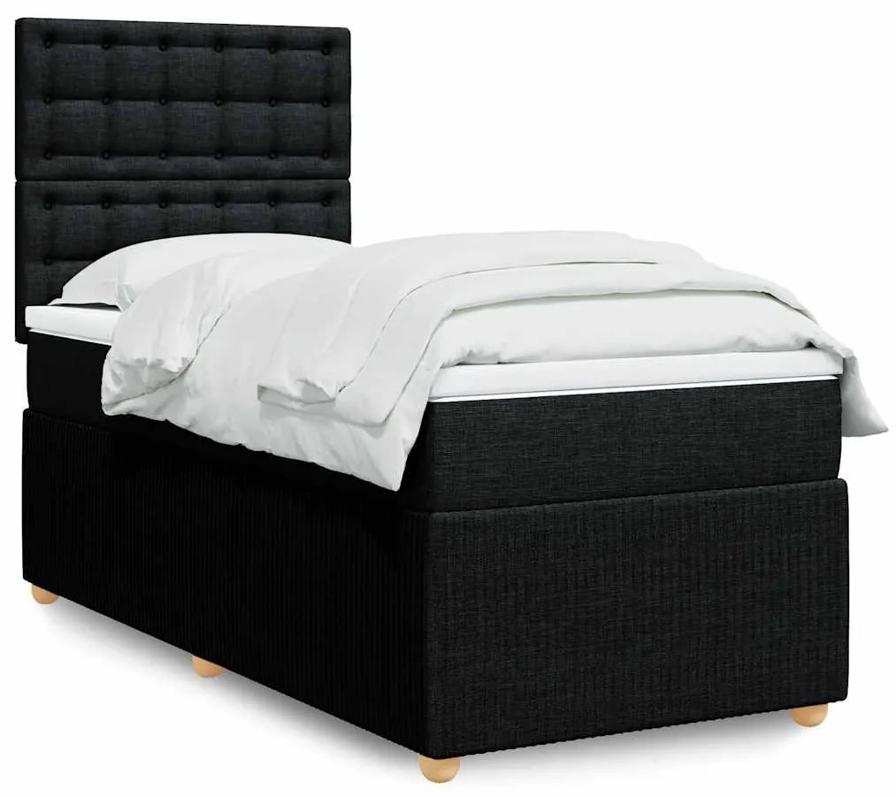 Box spring postel s matrací černá 90x190 cm textil 3291927