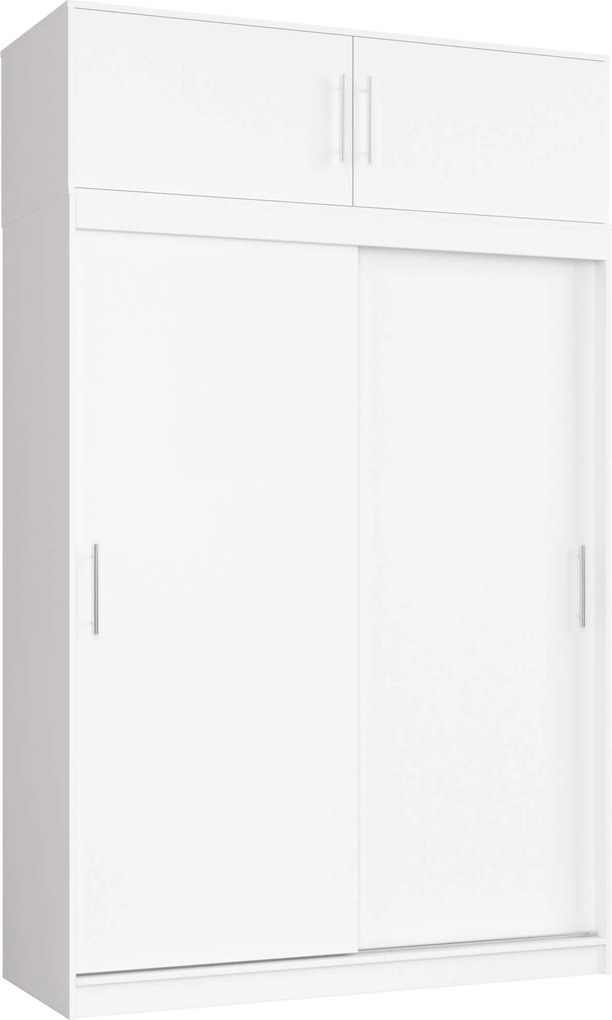 Šatní skříň posuvná s nástavbou Mono 150 cm bílá