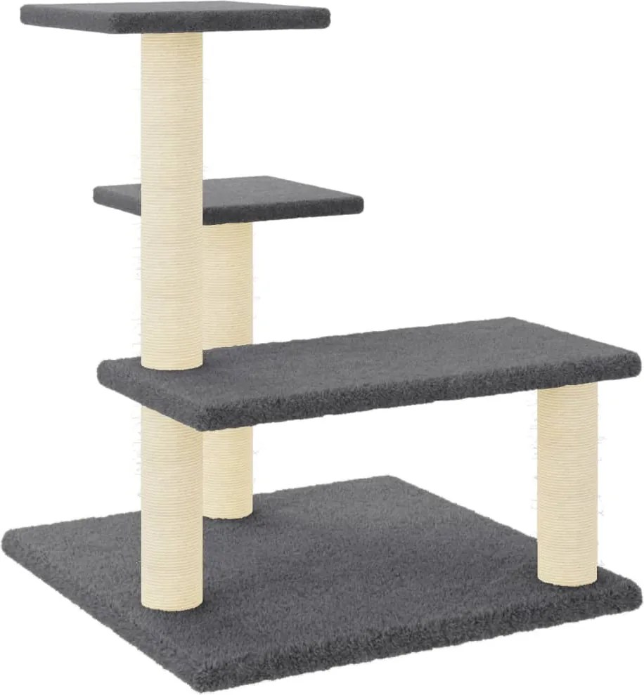 Škrabadlo pro kočky se sisalovými sloupky tmavě šedé 61 cm 172087