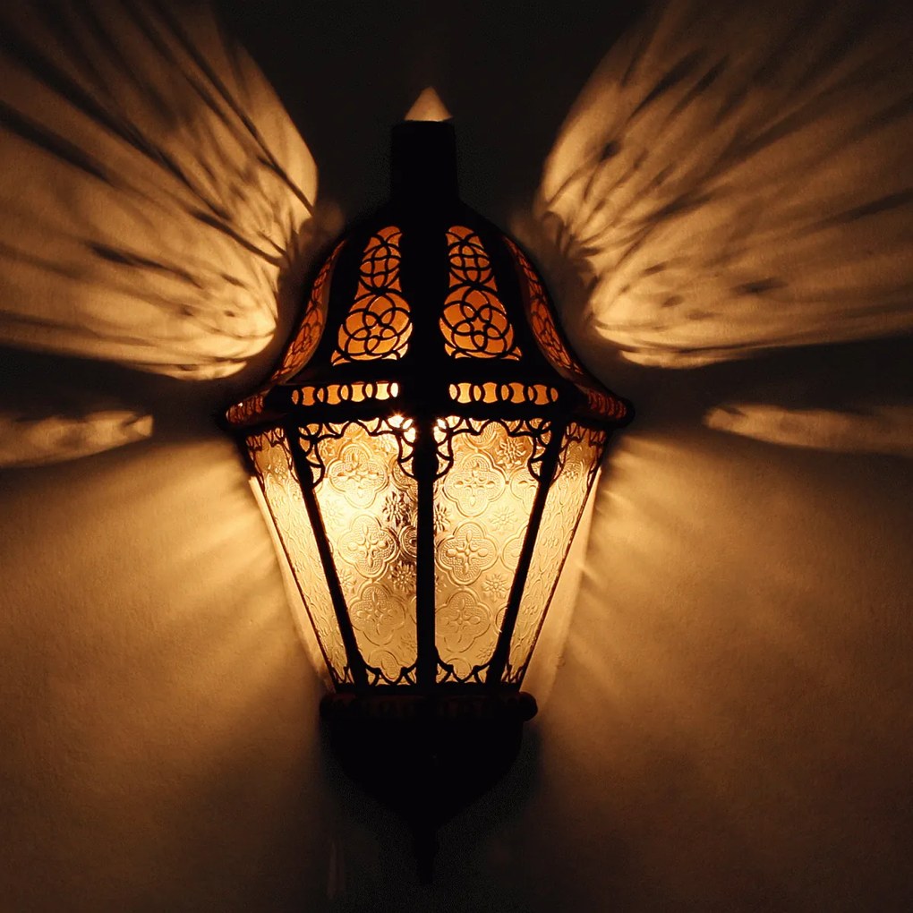Orientální nástěnná lampa Beluti bílá