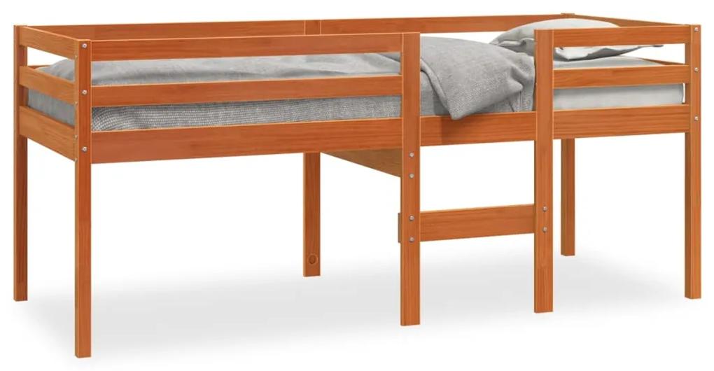 vidaXL Patrová postel voskově hnědá 90 x 200 cm masivní borové dřevo