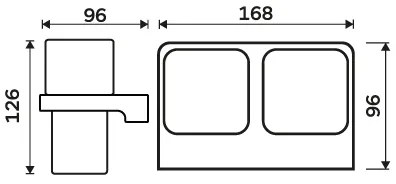Nimco Držák na kartáčky s pohárky MAYA černá - MAC 29058D-H-90