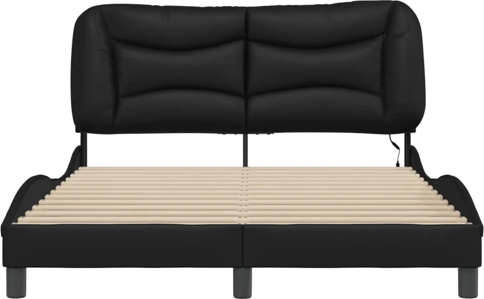 Rám postele s LED bez matrace Hvar černý 120 x 200 cm 3213920