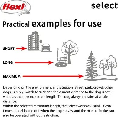 Flexi Select M pásek 7m černo-šedé / Vodítko