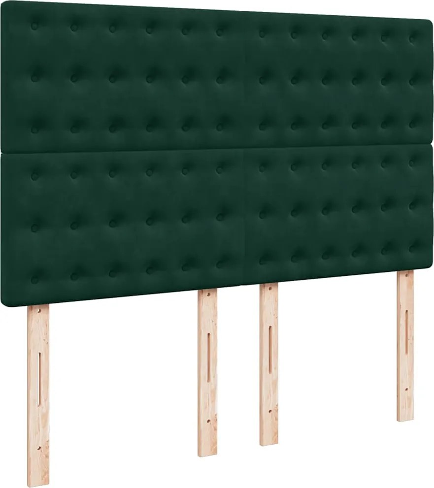 Box spring postel s matrací tmavě zelená 140x200 cm samet 3293245
