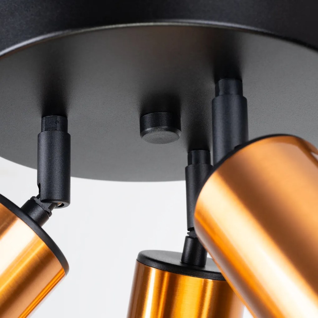 Sollux Lighting Měděné svítidlo WINX 3P černé/měděná