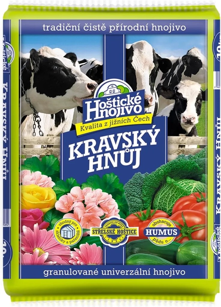 Hoštické hnojivo Kravský hnůj granulovaný 10 kg