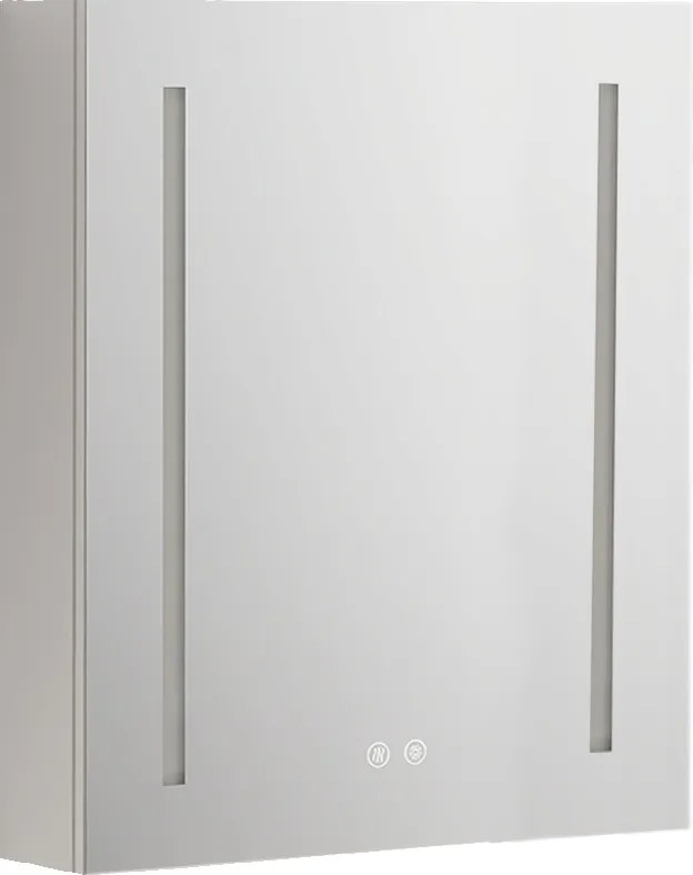 Mereo, Mereo Koupelnová galerka 60 cm, zrcadlová skříňka, stříbrná, MER-CN190P
