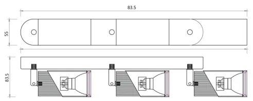 Bodové svítidlo NEO 3xGU10/8W/230V černá/zlatá