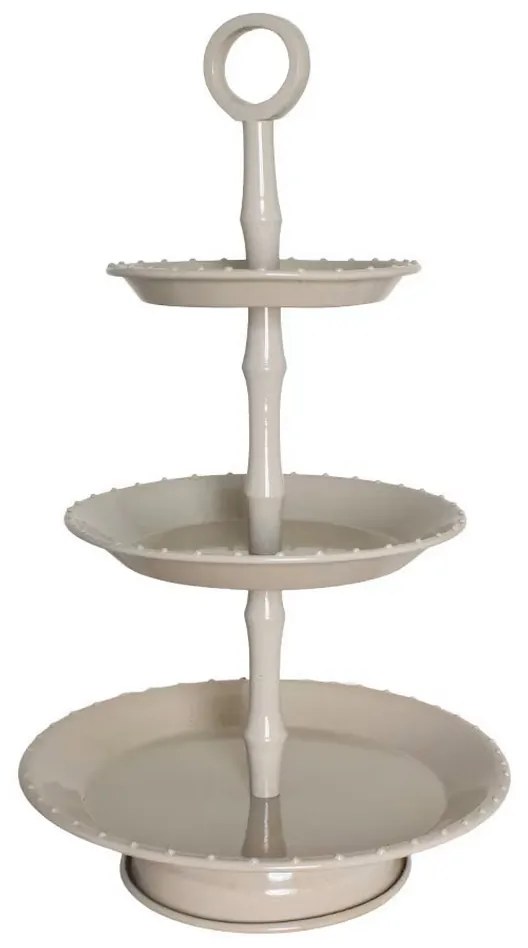 Kovový etažér Cake Stand Beige třípatrový Strömshaga