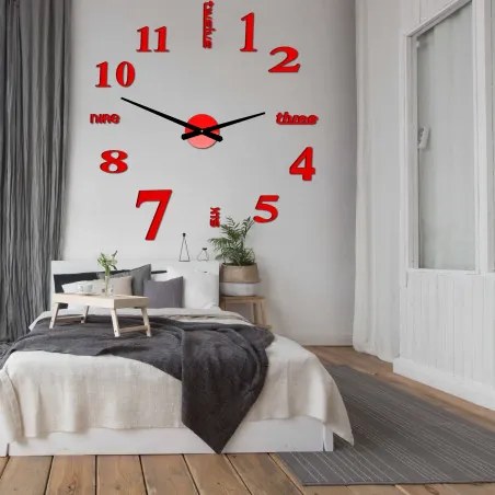 Moderní nalepovací nástěnné hodiny DIY | SENTOP 12P015 BEZ PENA BEZ PLECHU