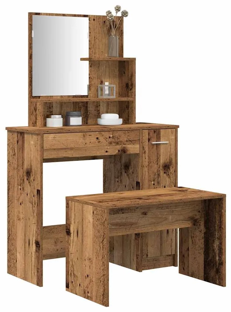Set toaletního stolku staré dřevo kompozitní dřevo 3329191