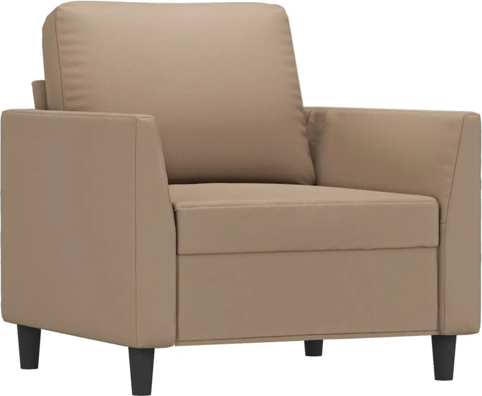 Křeslo s podnožkou cappuccino 60 cm umělá kůže 3201121