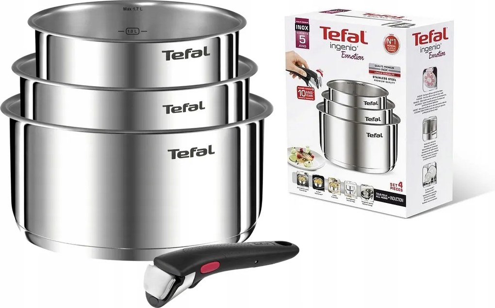 Tefal Ingenio Emotion Hrnce 16/18/20 Nerezová Ocel Inox Indukce Plyn