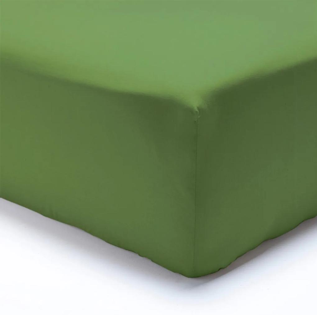 Polášek Jersey prostěradlo na vysokou matraci (až 30cm), 160x200cm, na dvoulůžko šedo-zelené