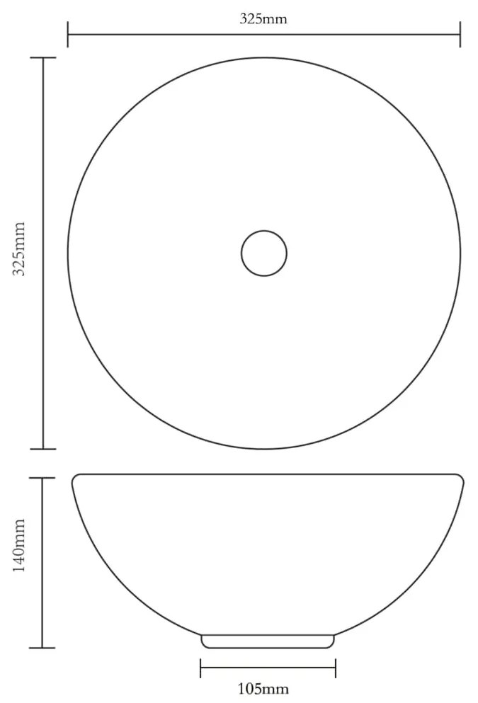 vidaXL Marketos Umyvadlo 32,5 x 14 cm keramika stříbrné