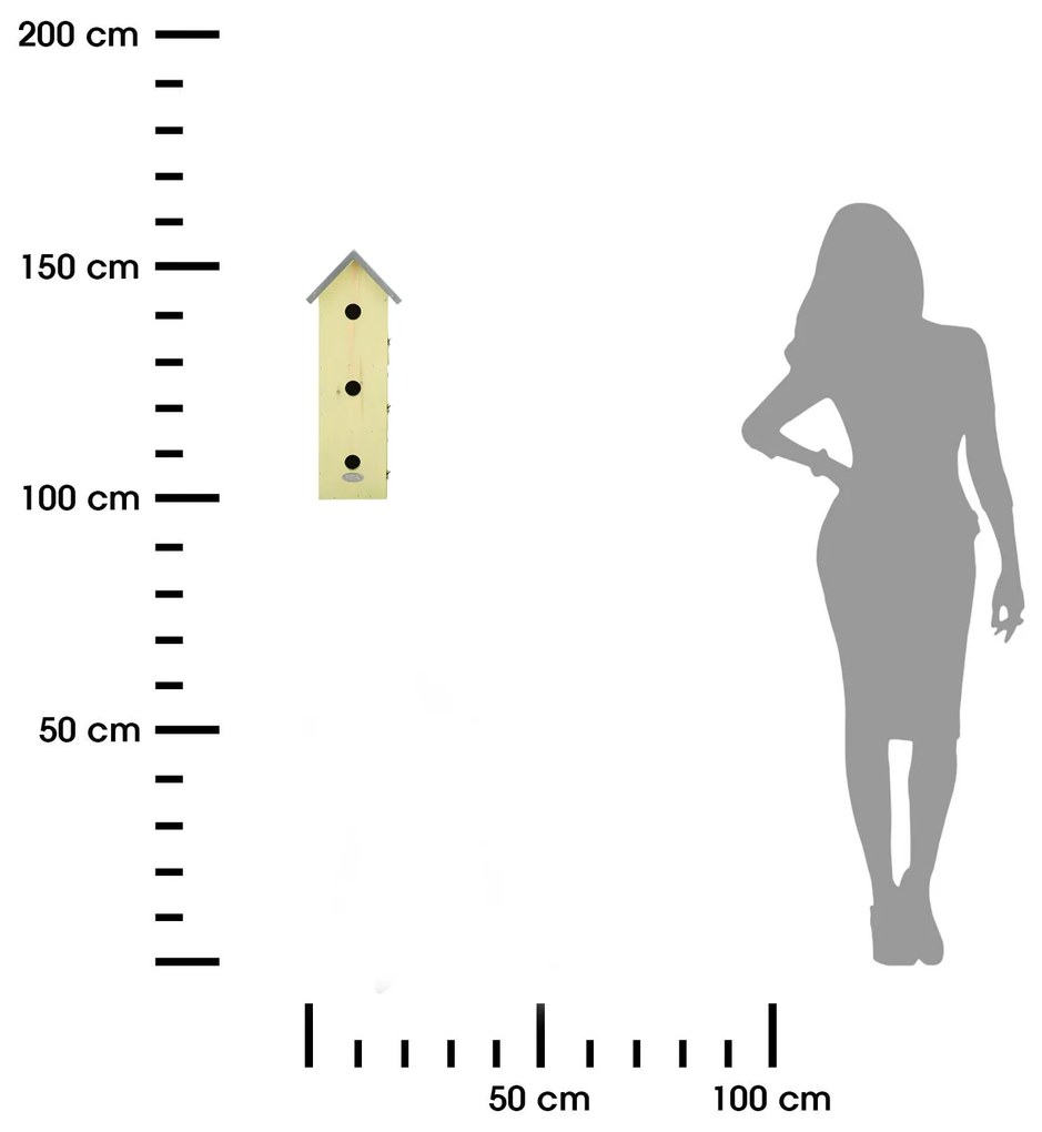 Ptačí budka Simi, 50,5x20x18 cm, dřevo/kov, hnědá