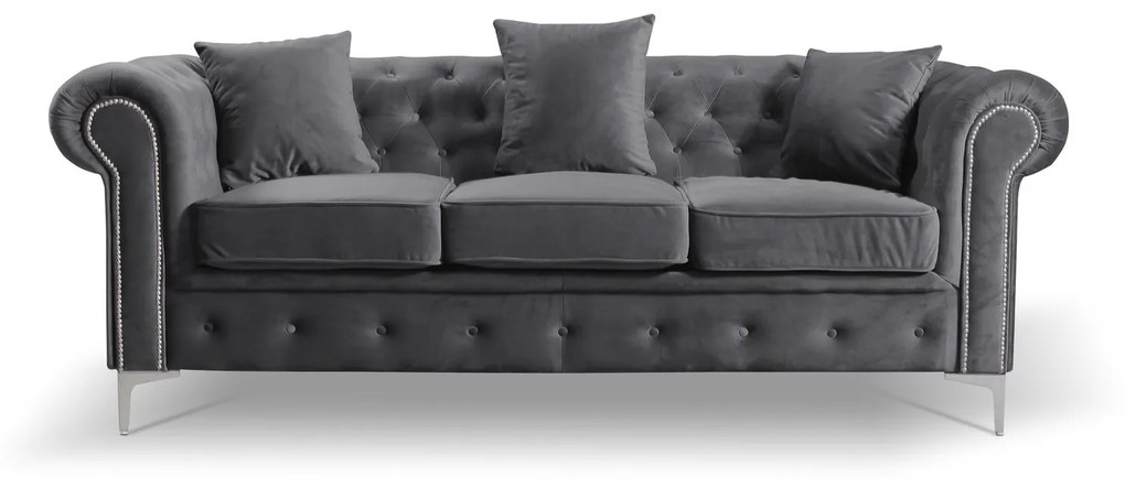Pohovka Roma Chesterfield III Šedá