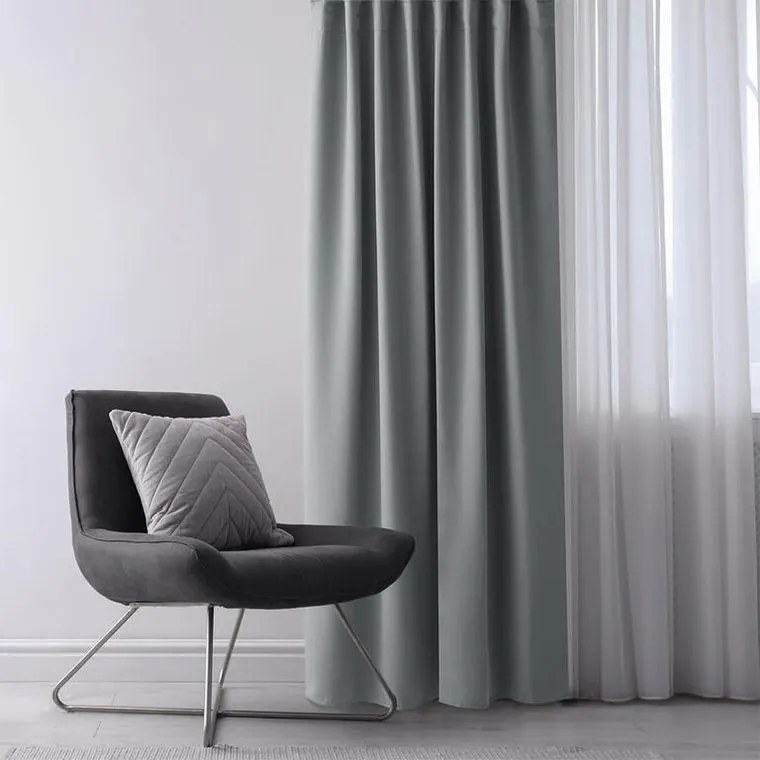 Zatemňovací závěs blackout RESTILO stříbrný 140 x 245 cm sada 2 ks
