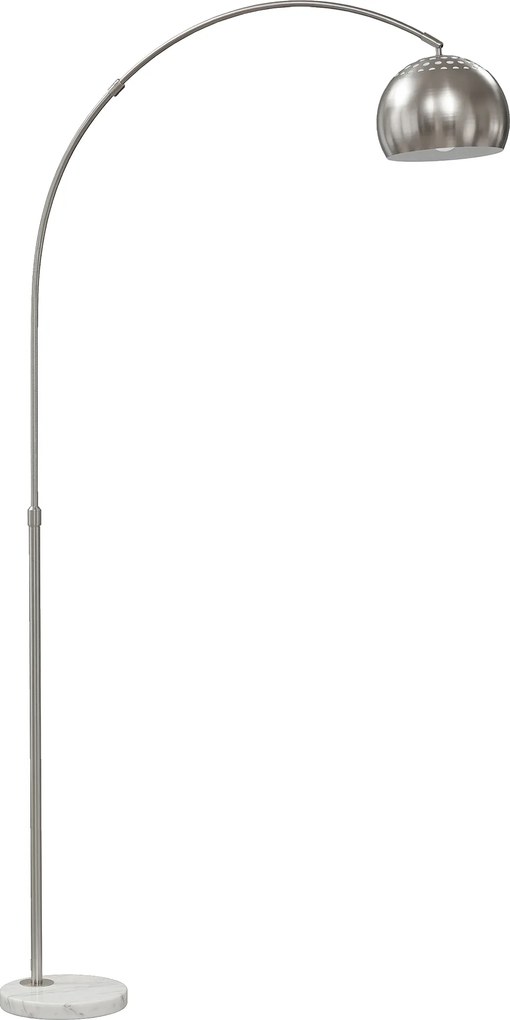 HOMCOM Stojací lampa, obloukový design s mramorovou základnou, 167 cm, stříbrná