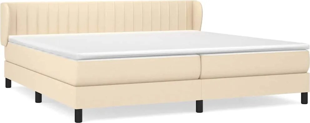 Box spring postel s matrací krémová 200x200 cm textil 3126434