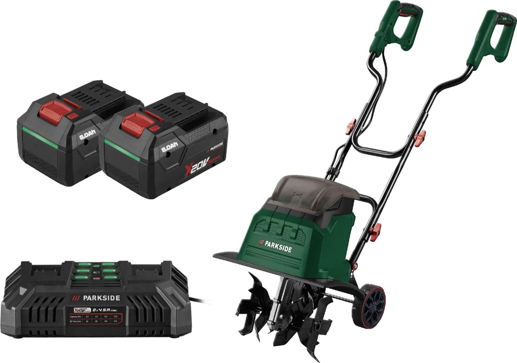 Parkside® Aku kultivátor Pabh B2, 2x Smart 8 Ah