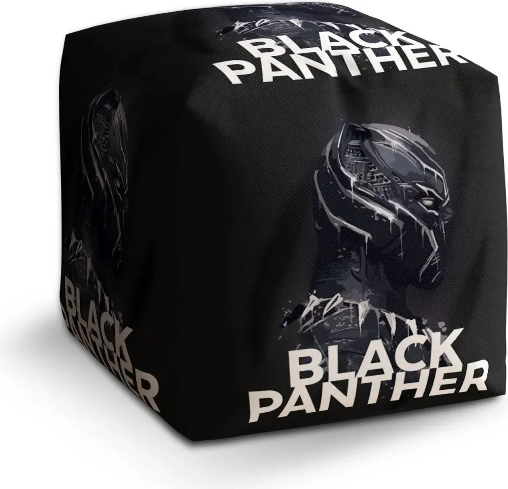 Sablio Taburet Cube BLACK PANTHER Scrape - 60x60x60 cm