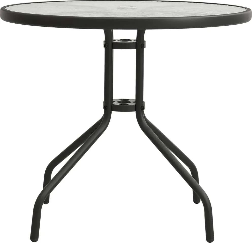 vidaXL Balkónový stolek antracitový Ø 80 x 71 cm ocel [313089]