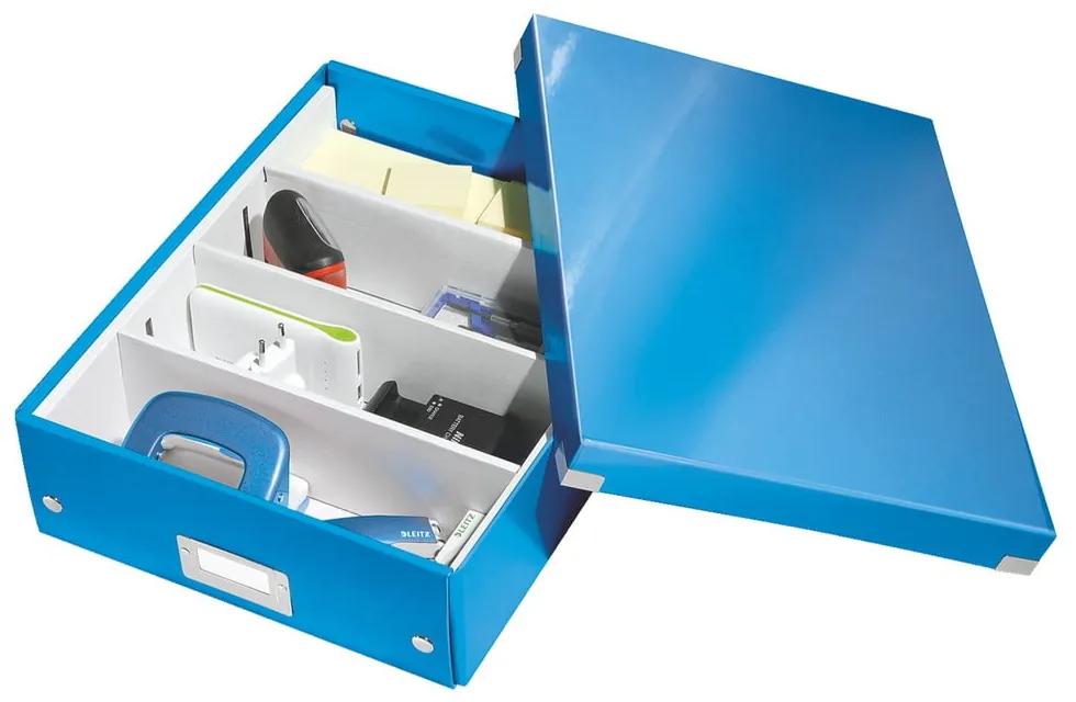 Modrý box s organizérem Leitz Office, délka 37 cm