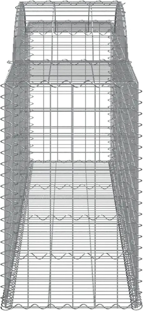 Klenuté gabionové koše 7 ks 300x50x80/100 cm pozinkované železo 3146688
