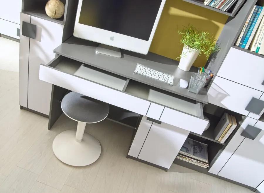 Casarredo - Komfort nábytek GIMMI G11 pracovní stůl rohový antracit/bílá
