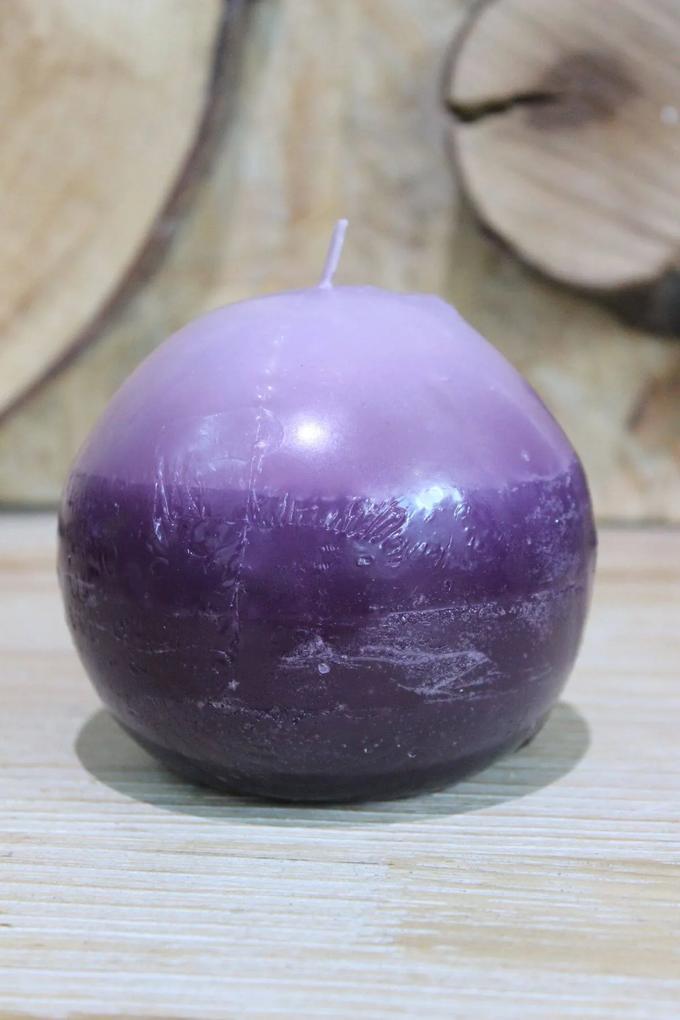 Tmavě fialová voňavá svíčka ve tvaru koule 9cm