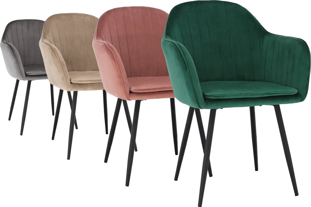 Designové křeslo, šedohnědá Taupe Velvet látka, ZIRKON